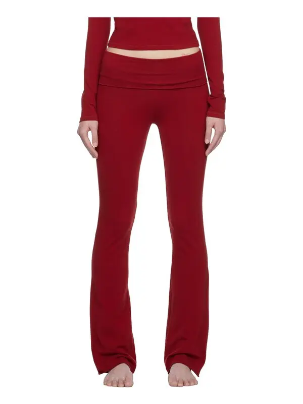 SKIMS Folded Waistband Flare Trousers - Red