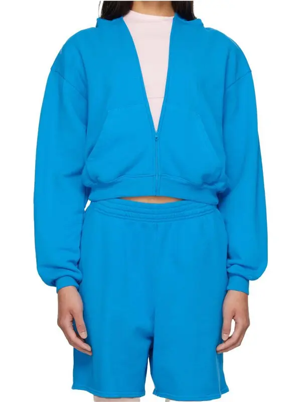 SKIMS French-style Terry Cloth Zip-up Hoodie - Blue