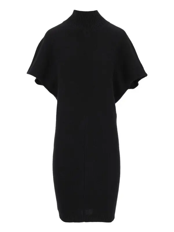 Federica Tosi Ribbed Short-sleeve Dress - Black