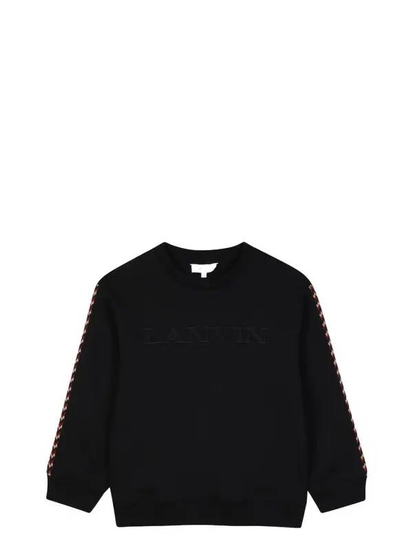 LANVIN Logo Embroidered Crewneck Sweatshirt - Black