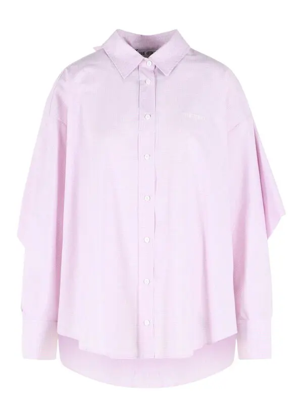 Attico Garment Check Drapped Shirt - Pink