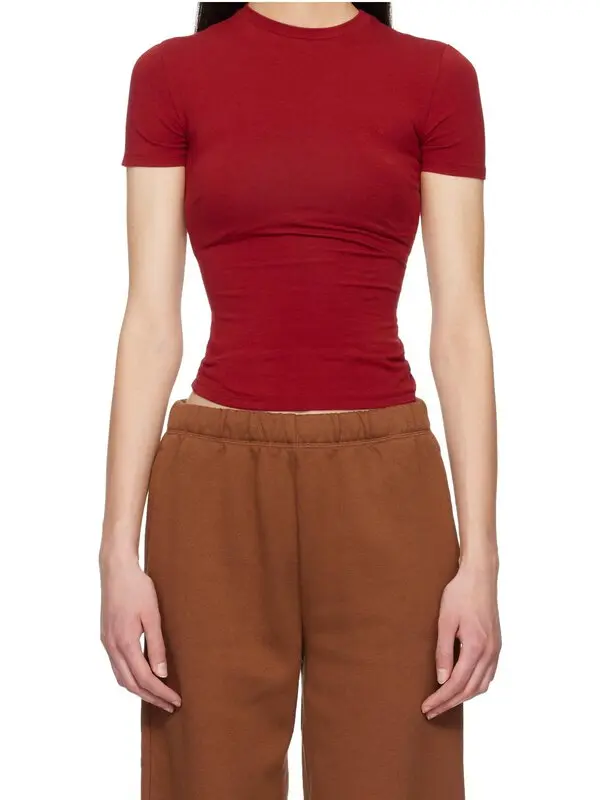 SKIMS Crew Neck Short-sleeved T-shirt - Brown