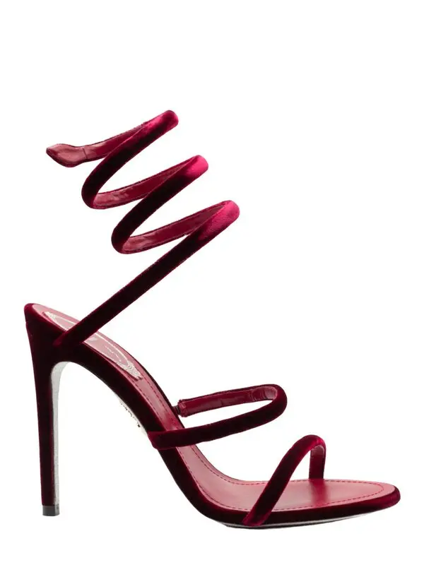 Rene Caovilla Cleo Spiral Heeled Sandals - Ruby-red