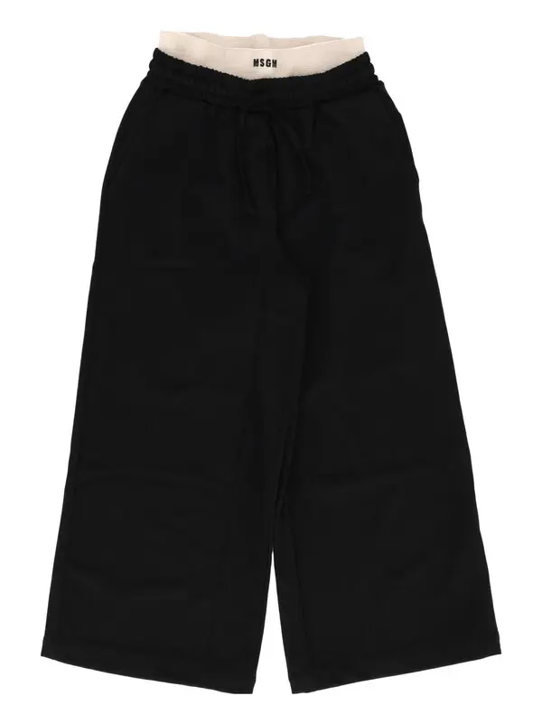 MSGM Wide-leg Casual Trousers - Black