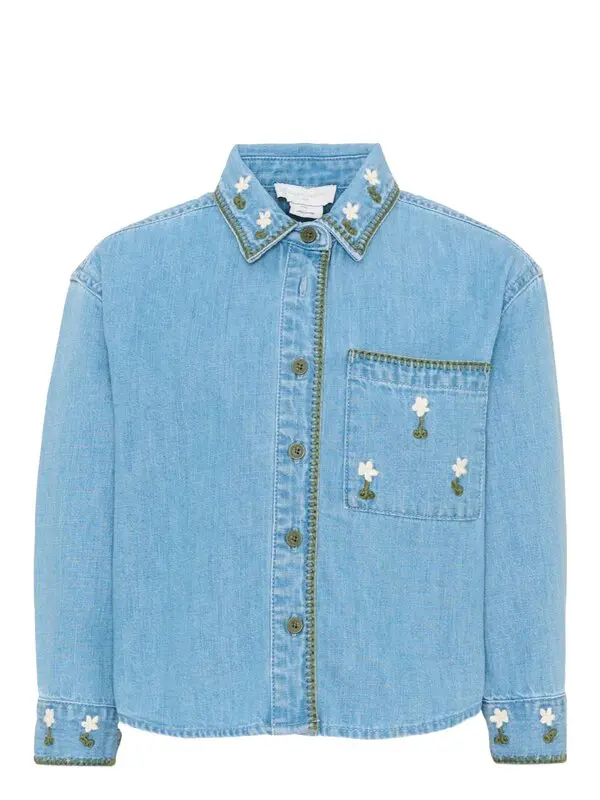 Stella McCartney Denim Shirt With Embroidery - Blue