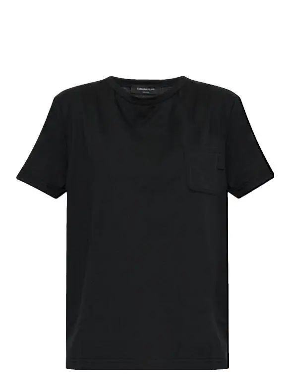 Fabiana Filippi Embroidered Pocket Crewneck T-shirt - Black