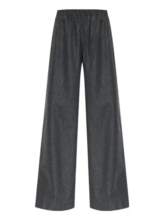 Fabiana Filippi Wool Elastic-waist Casual Trousers - Grey