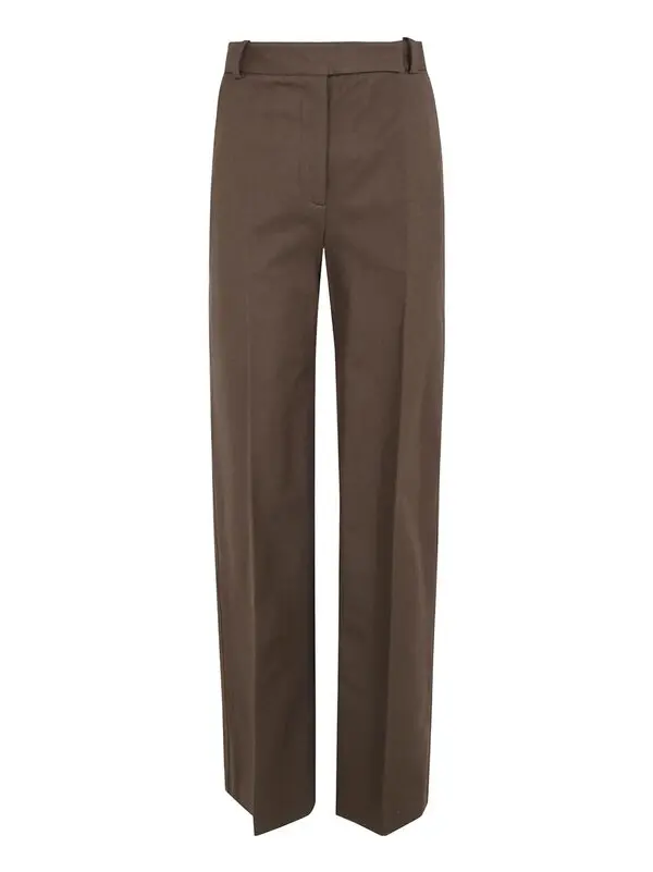 JOSEPH Tailored Trousers With Belt Loops - Brown