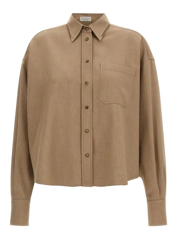 Brunello Cucinelli Button Up Long-sleeved Shirt - Brown