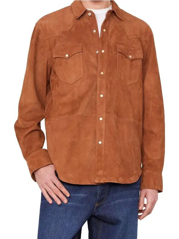 Officine Générale Marshell Suede Western Jacket - Brown