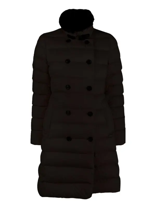 MOORER Longan High-neck Double-breasted Padded Coat - Black