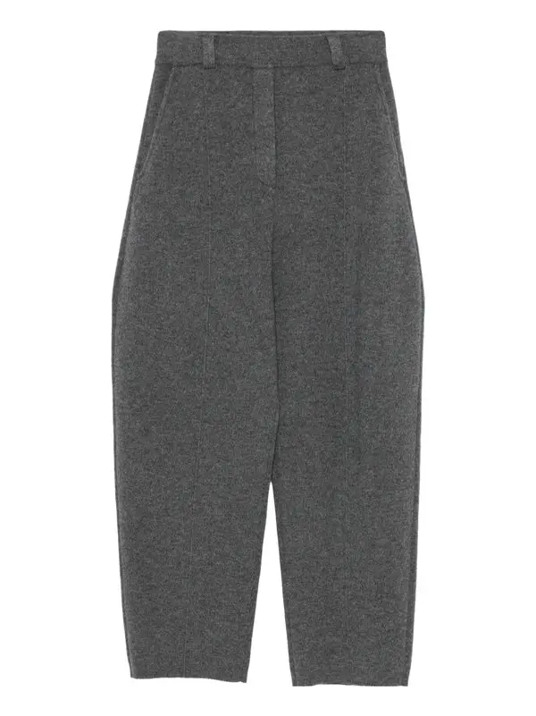 LISA YANG Wrenda Seam-detail Straight-leg Trousers - Graphite Gray