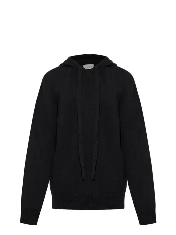 LANEUS Long-sleeved Hooded Sweatshirt - Black