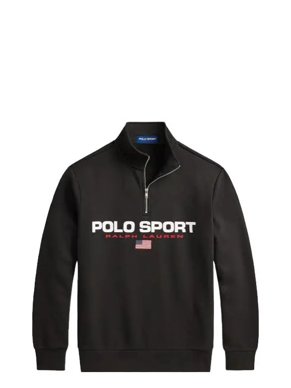 Polo Ralph Lauren Logo-print Half-zip Sweatshirt - Black