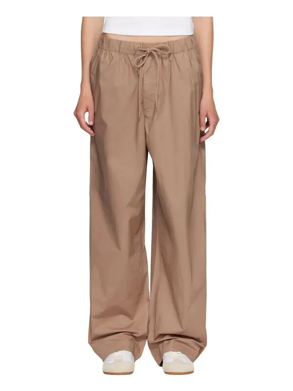 SKIMS Elastic Cotton Poplin Casual Pants - Brown