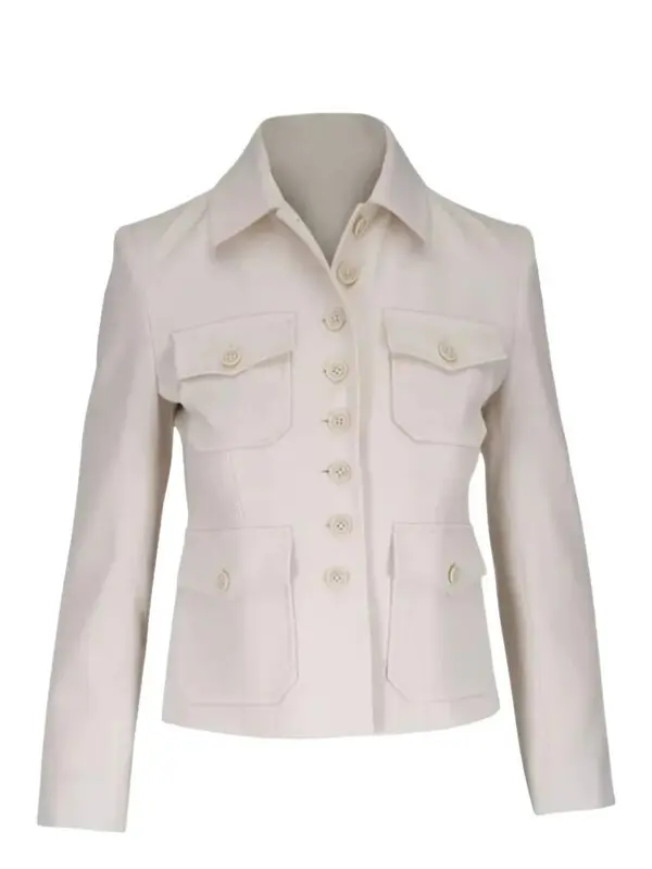 NILI LOTAN Jamison Stone Wool Jacket - Beige