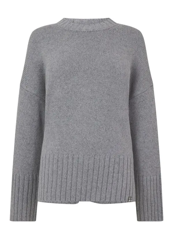 Barbour Mock Neck Knit Jumper - Grey