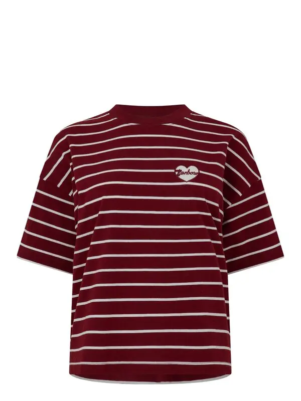 Barbour Striped Short-sleeve Tee - Cranberry/cloud