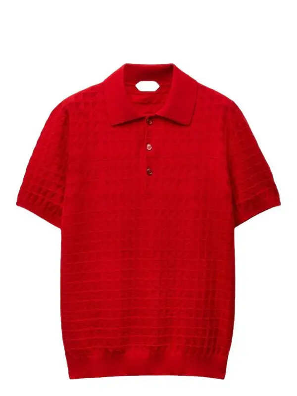 Versace Wool Knit Polo - Red