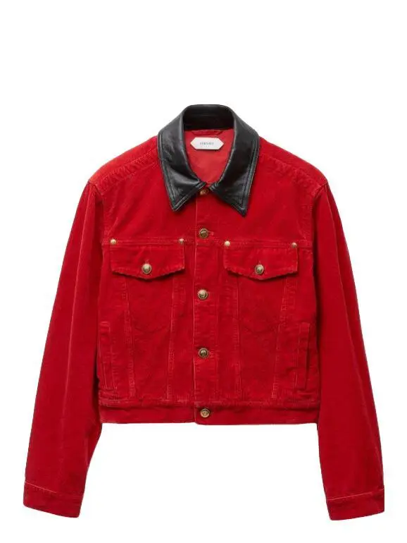 Versace Corduroy Velvet Blouson - Red