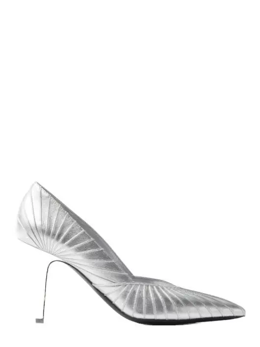 Versace Metallic Nappa Pumps 90 Mm - Silver