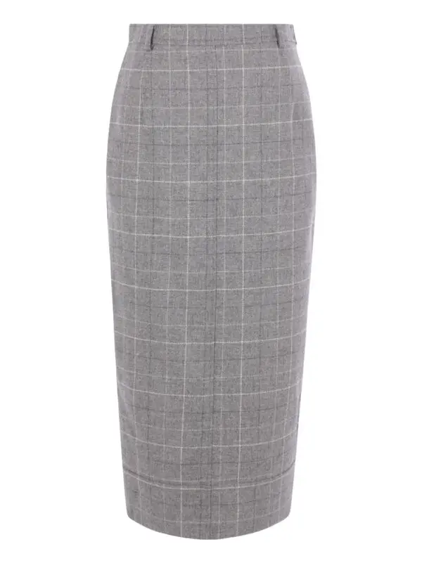 Thom Browne High-waisted Plaid Flannel Skirt - Medium Gray