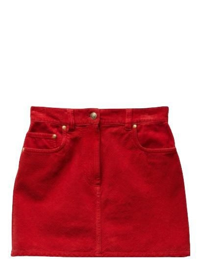 Versace Corduroy Mini Skirt - Red