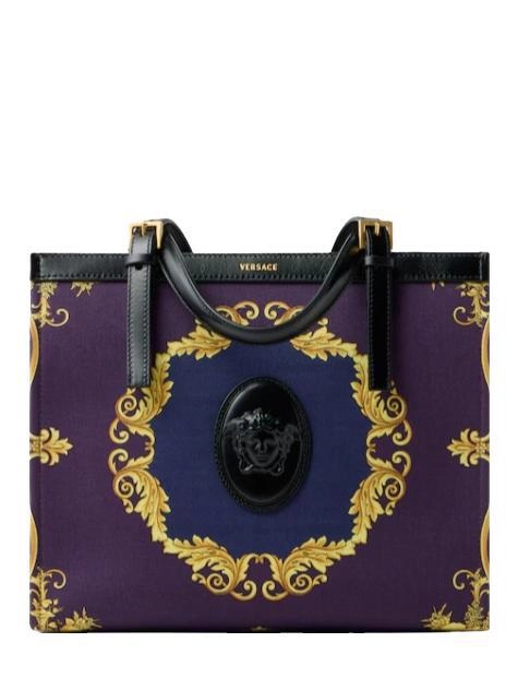 Versace Riviere Printed Canvas Tote - Multi-color