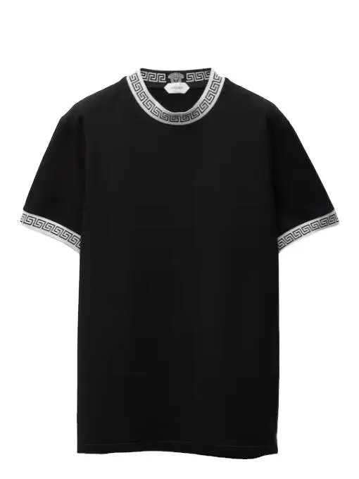 Versace Stretch Cotton-jersey Slim T-shirt - Black