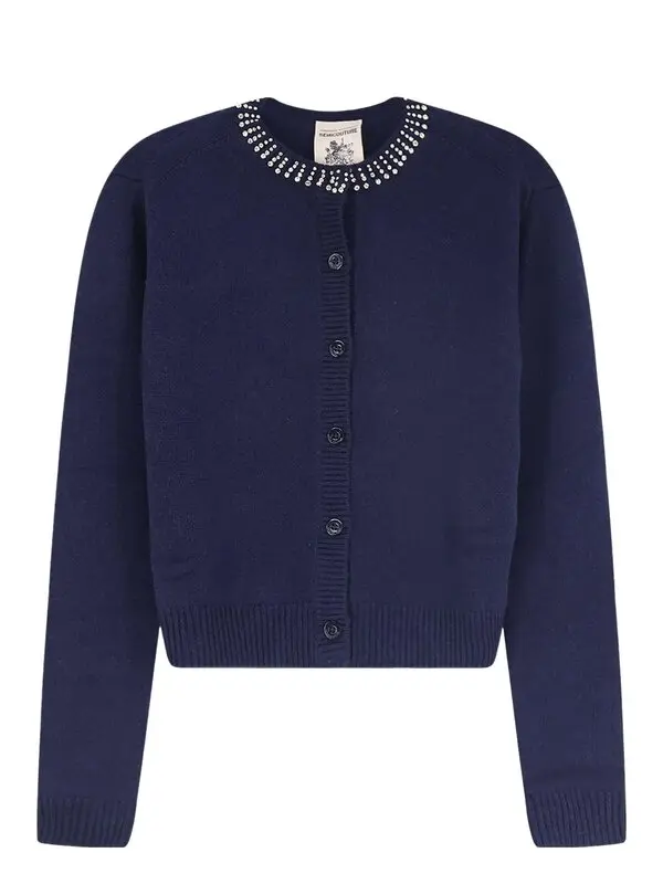 SEMICOUTURE Hennie Crystal-embellished Button-front Cardigan - Blue