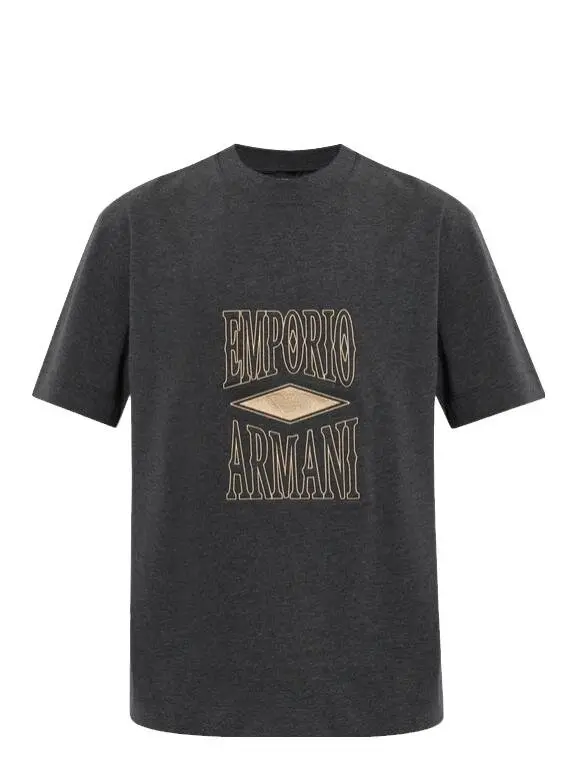 Emporio Armani T-shirt With Embroidered Logo - Grey