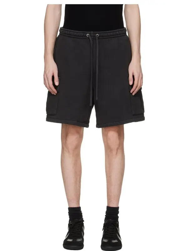 SKIMS Thick Fleece Cargo Shorts - Black