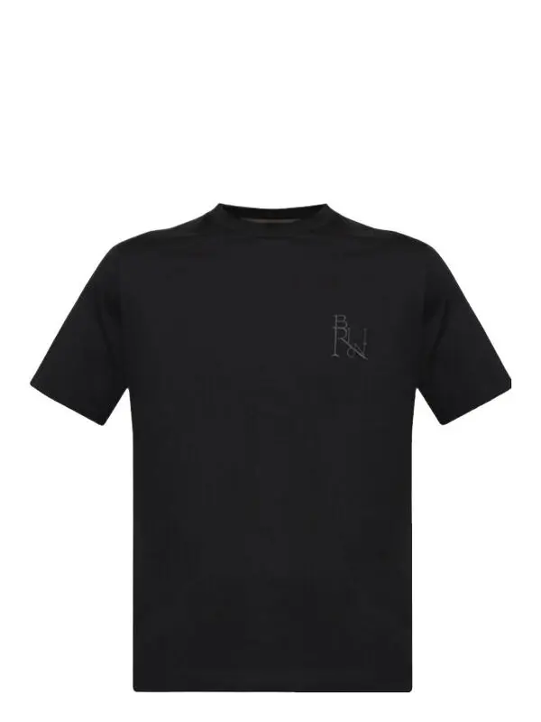 Brioni Embroidered Logo T-shirt - Black