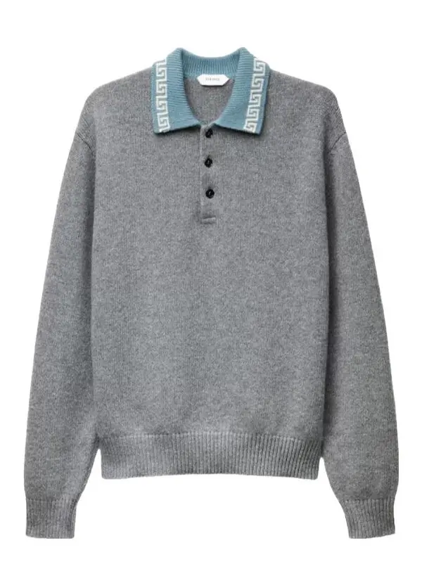 Versace Wool Cashmere Knit Sweater - Gray
