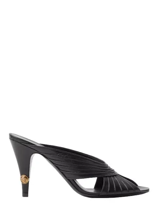 Versace Nappa Mules 90 Mm - Black