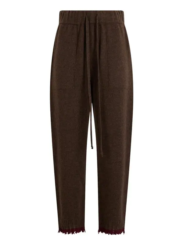 UMA WANG Ribbed Knit Casual Pants - Dark Brown