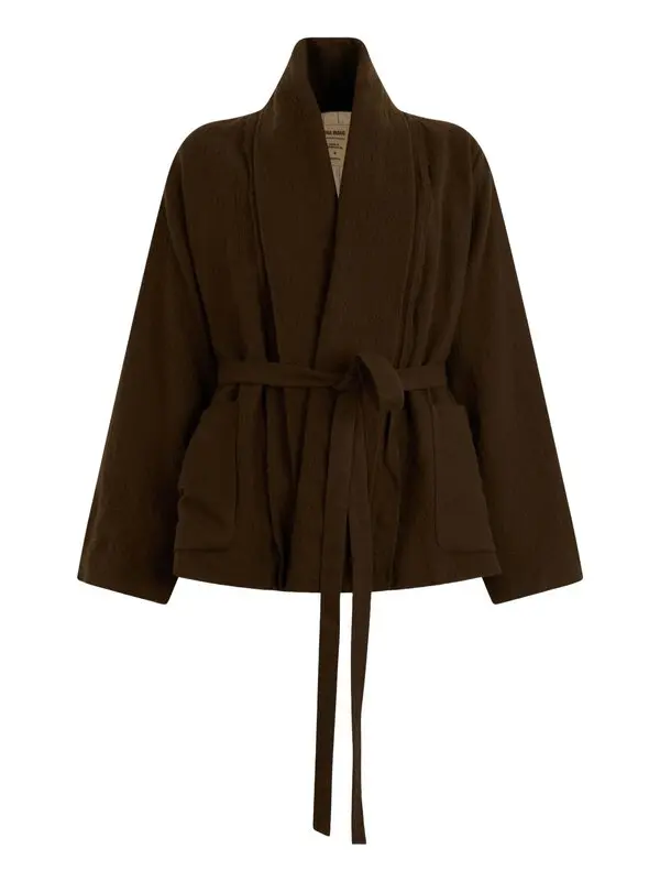 UMA WANG Casual Lace-up Jacket - Dark Brown