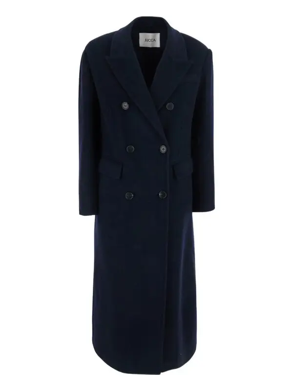 JUCCA Double-breasted Long Coats - Blue
