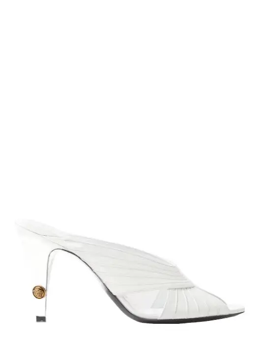 Versace Nappa Mules 90 Mm - White