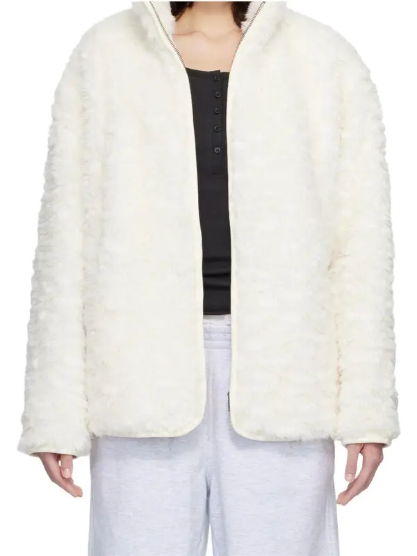 SKIMS High-necked Fur Jacket - White