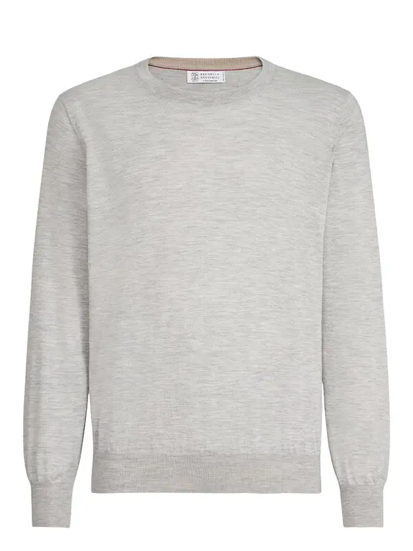 Brunello Cucinelli Cashmere-silk Crew-neck Sweater - Grey