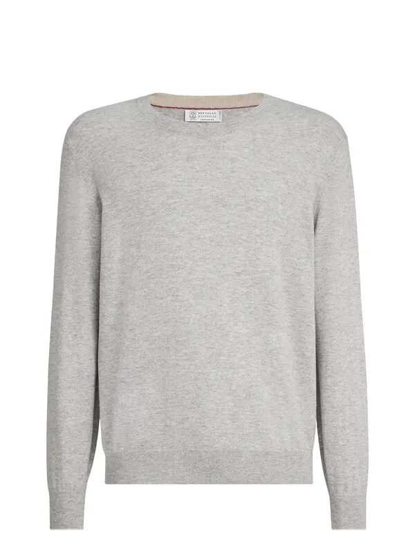 Brunello Cucinelli Cashmere Crew-neck Sweatshirt - Grey