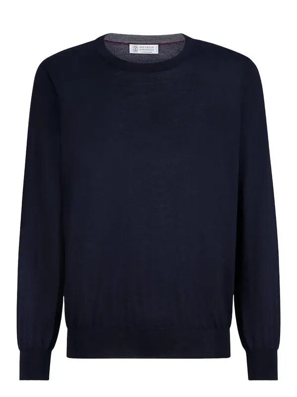 Brunello Cucinelli Cashmere-silk Crew-neck Sweater - Blue