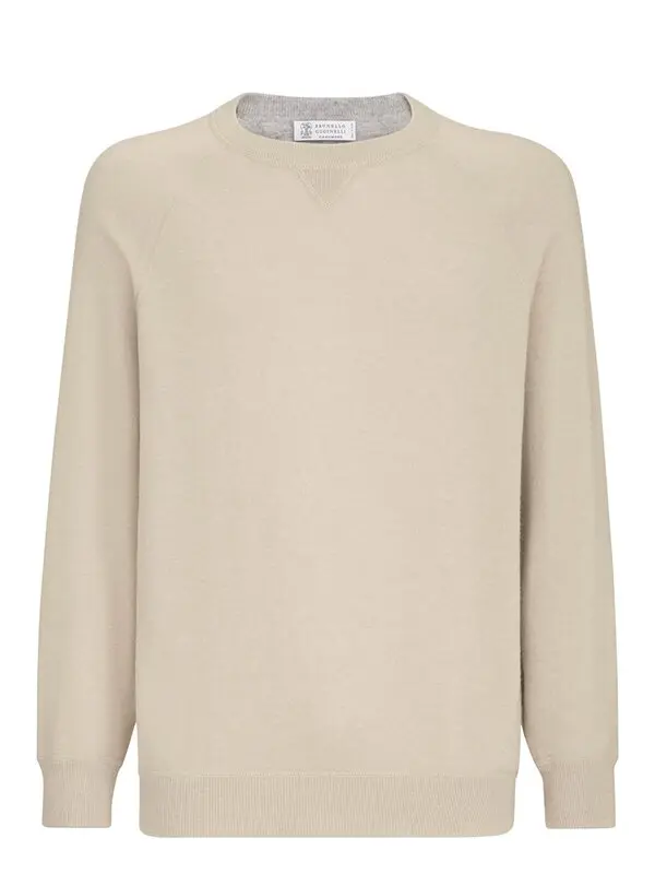 Brunello Cucinelli Cashmere Crew-neck Sweatshirt - Beige