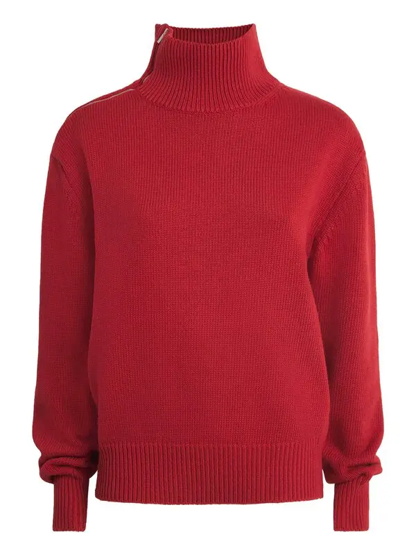 Source Unknown Zip-shoulder Konny Sweater - Red