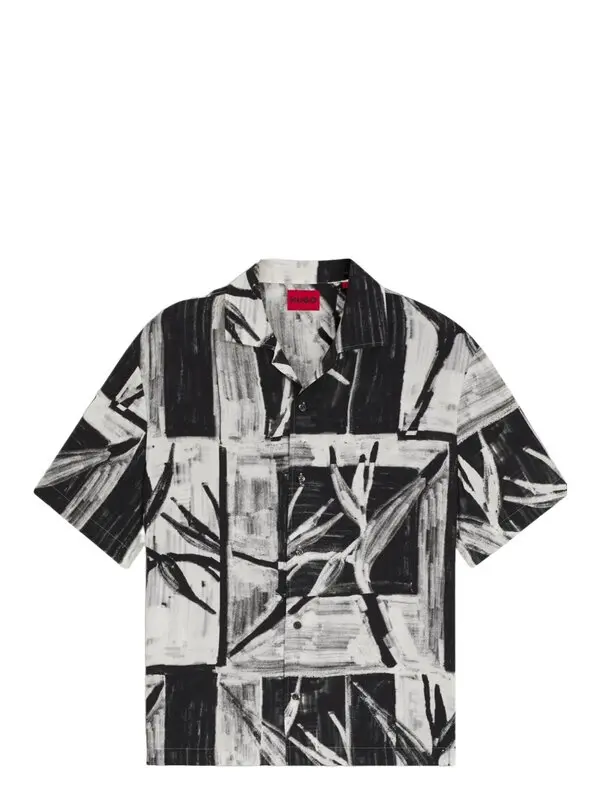 Hugo Boss Floral-print Short-sleeve Shirt - Black Pattern