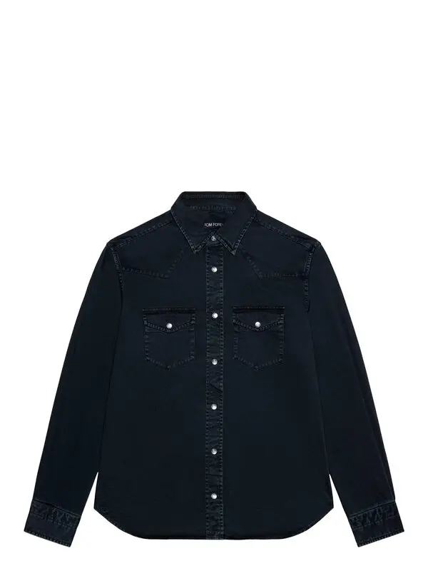 TOM FORD Denim Western Shirt - Black