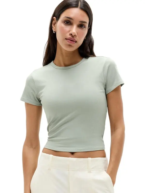 Athleta Signature Rib Crop Tee - Vera