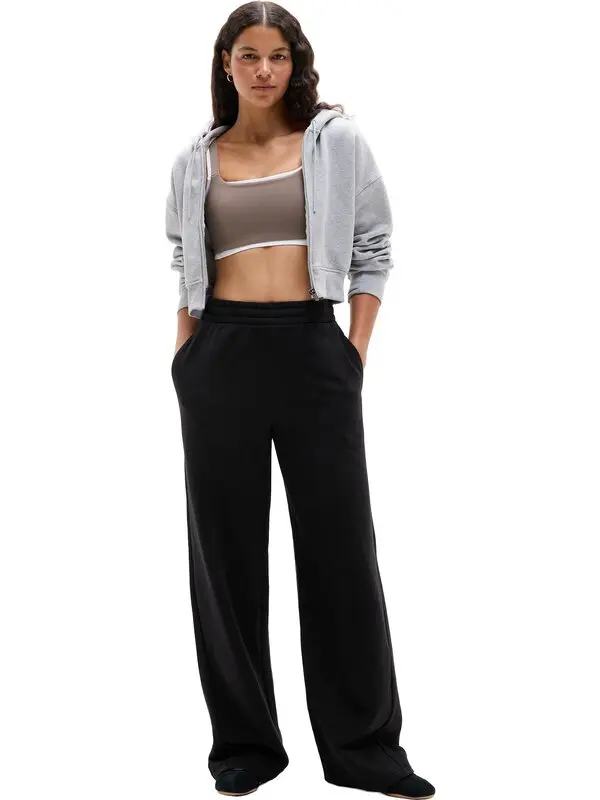 Athleta Forever Fleece Classic Wide Leg - Black