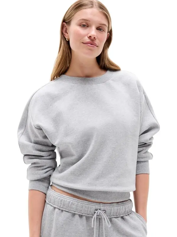 Athleta Forever Fleece Classic Crew Sweatshirt - Grey